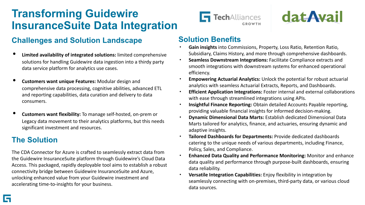 Datavail Azure CDA Connector for Guidewire
