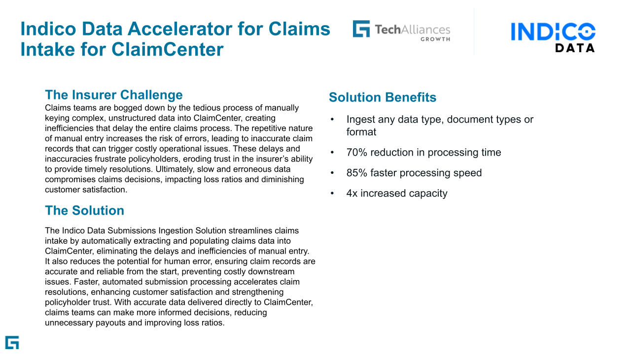 Indico Data Accelerator for Claims Intake for ClaimCenter