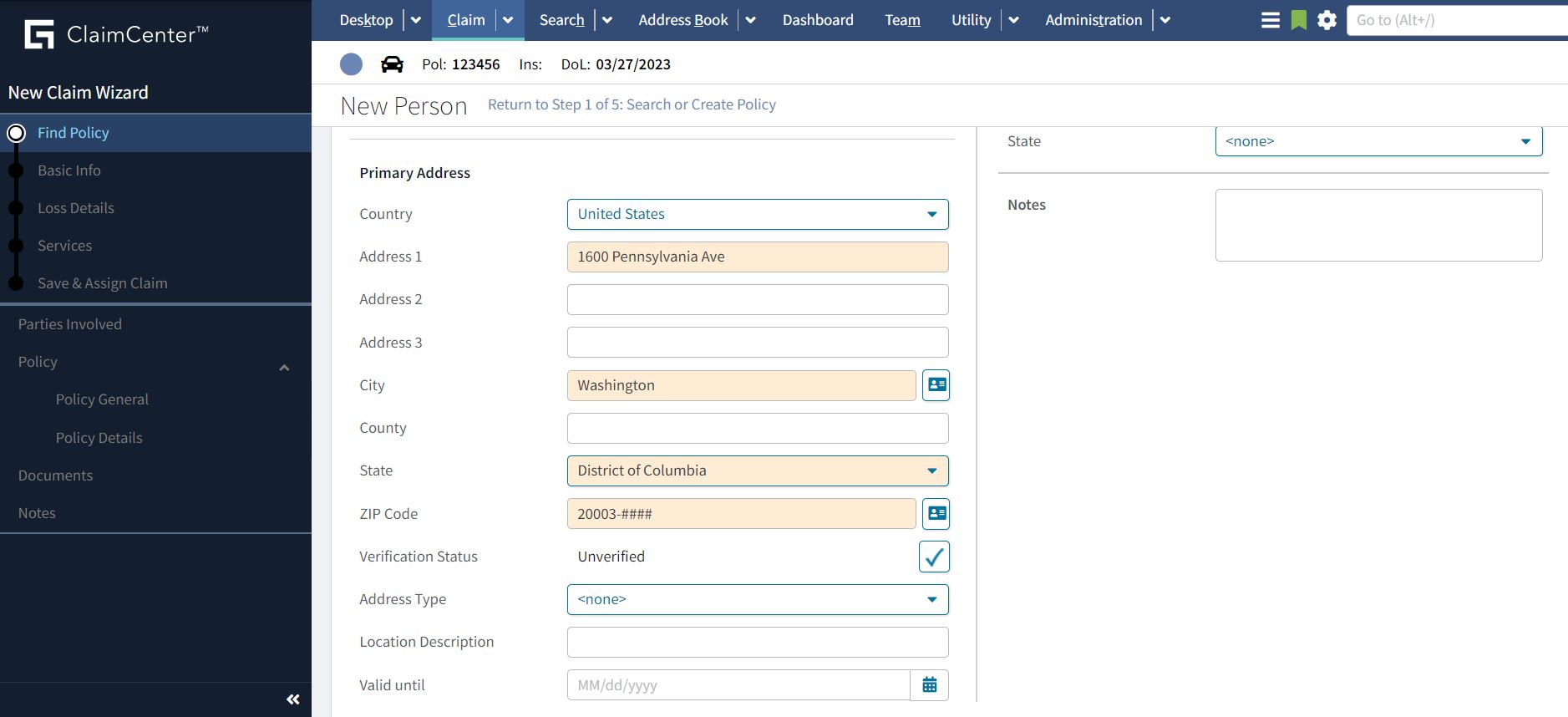 Smarty US Rooftop Geocoding - ClaimCenter