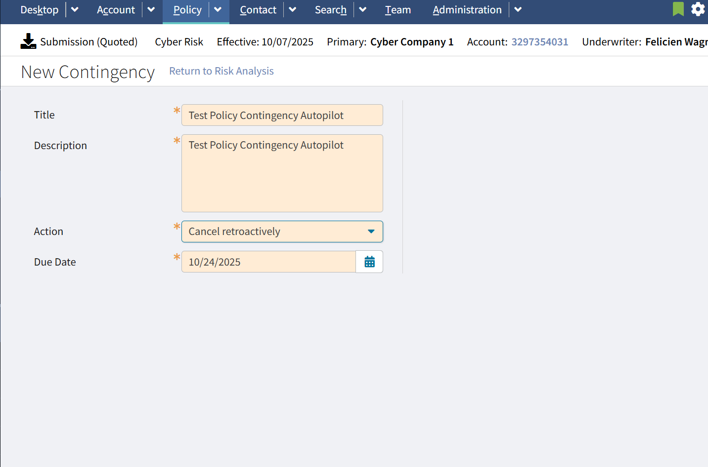 Policy Contingency Autopilot Workflow Template by PwC