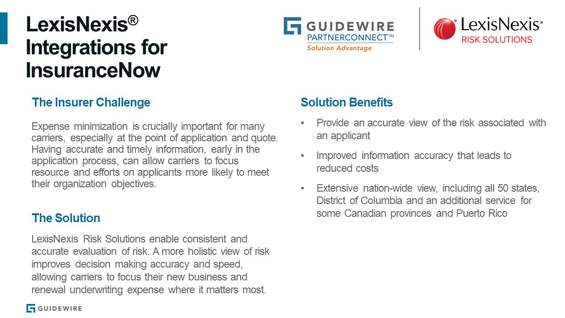 LexisNexis® FIRSt for InsuranceNow