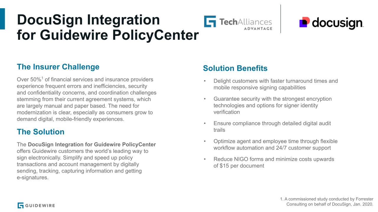 Docusign Integration for PolicyCenter